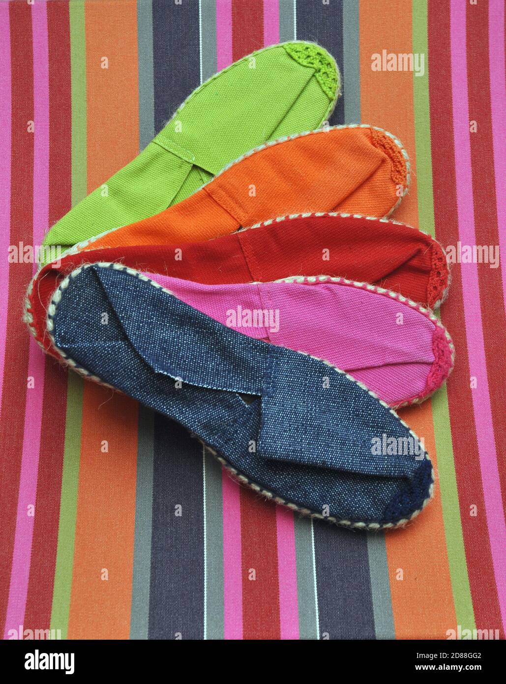 Rope espadrilles popular in Catalonia and the Basque country where they ...