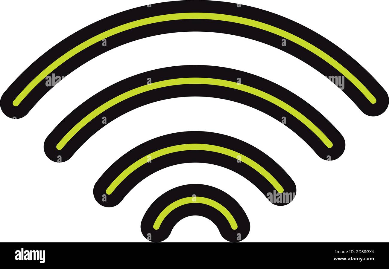 user interface internet wifi signal linear and fill style vector ...