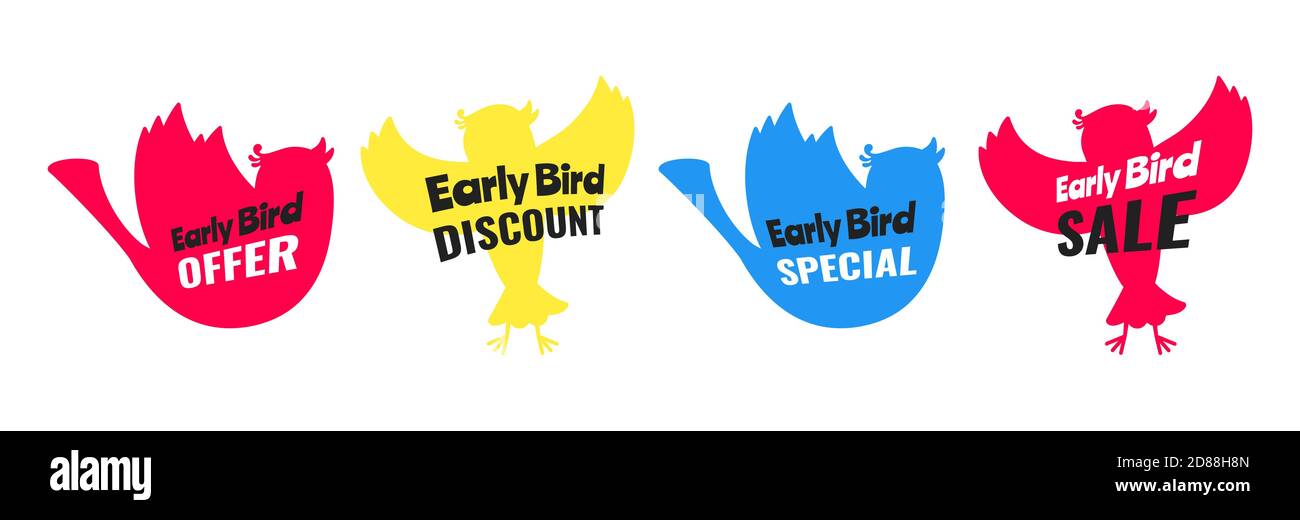 Early Bird Special Offer Discount Sale Event Banner Flat Style Design