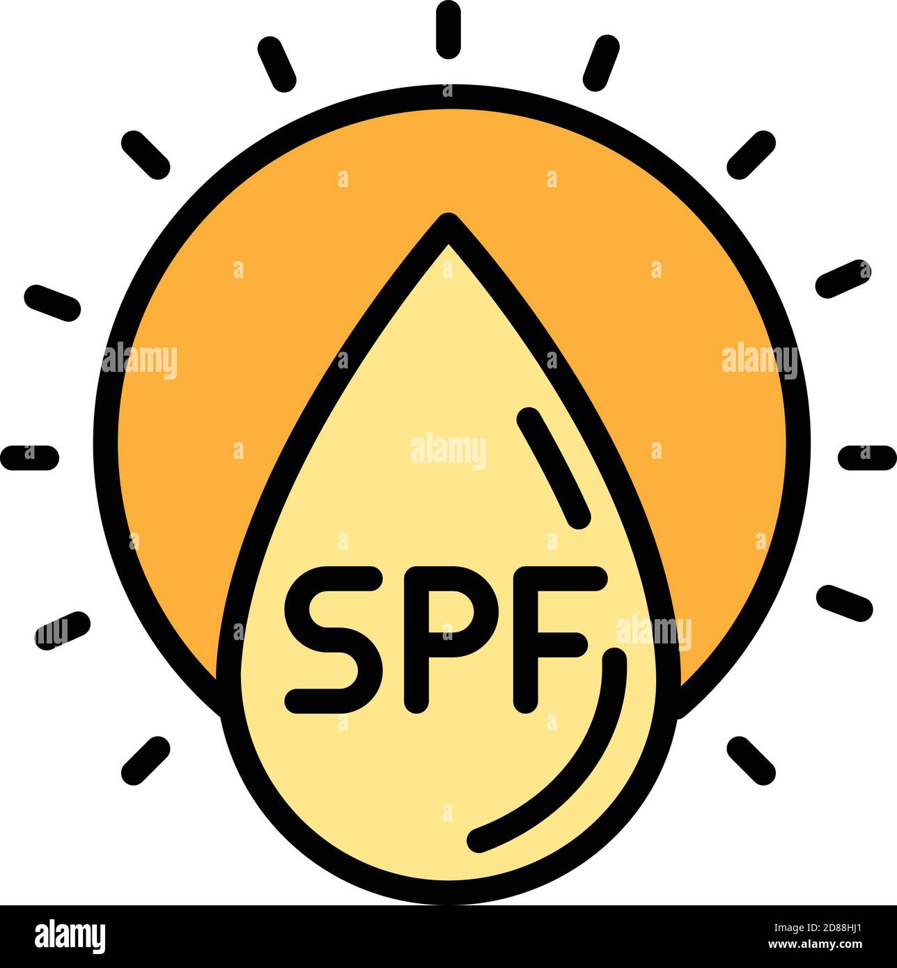 Sunscreen protection icon. Outline sunscreen protection vector icon for ...
