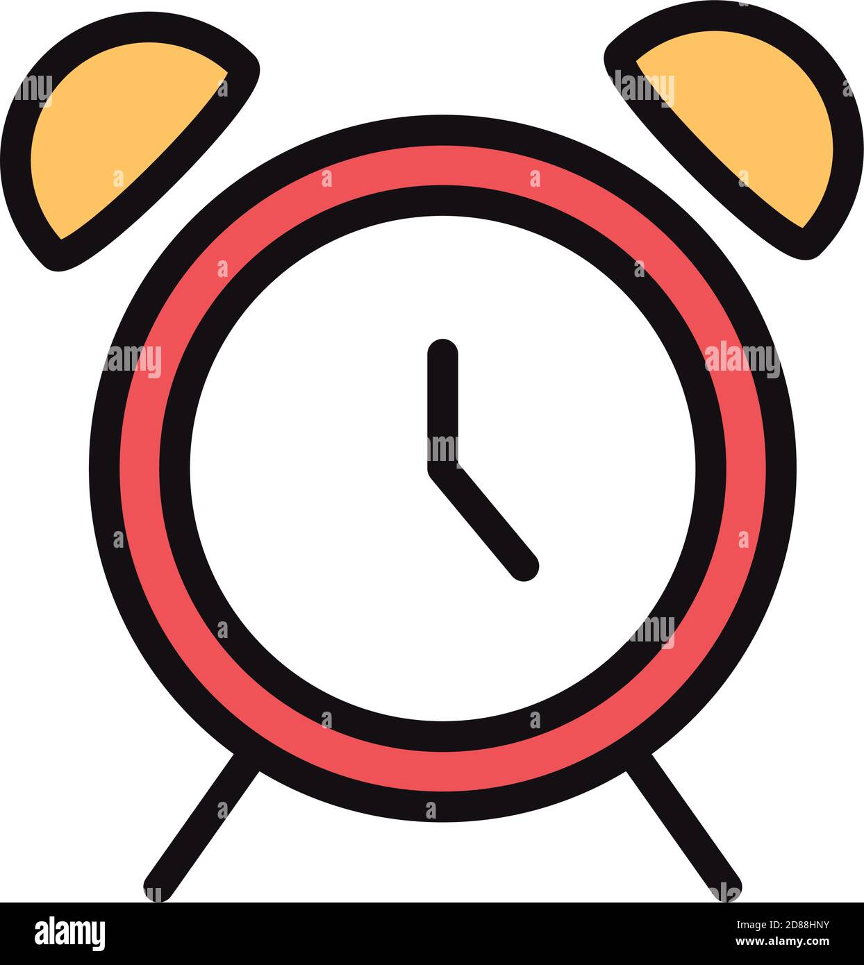 user interface alarm clock time linear and fill style vector ...