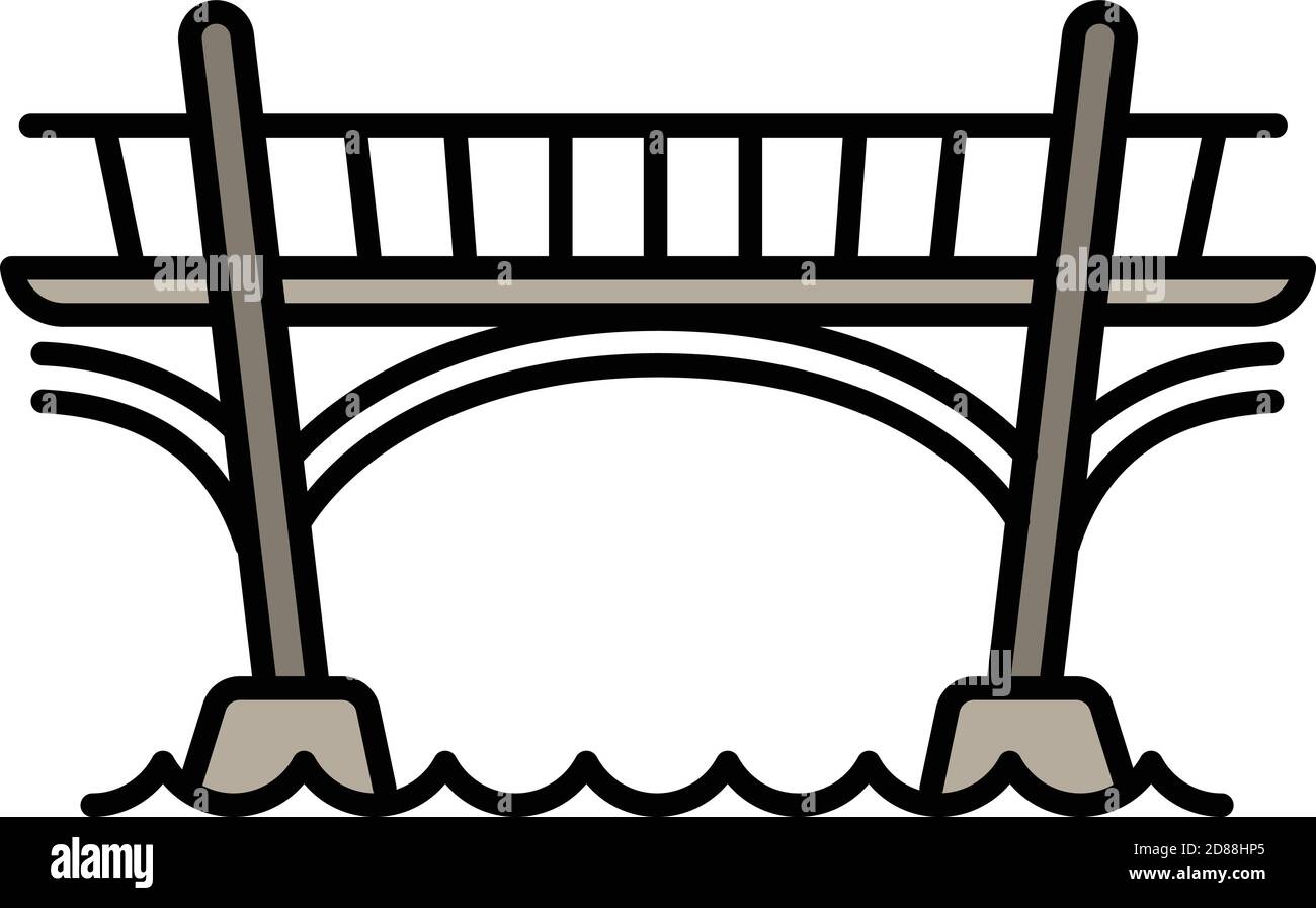 Bridge icon. Outline bridge vector icon for web design isolated on ...