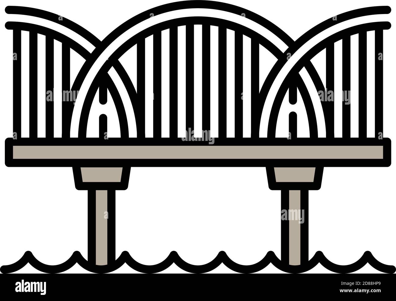 River bridge icon. Outline river bridge vector icon for web design ...