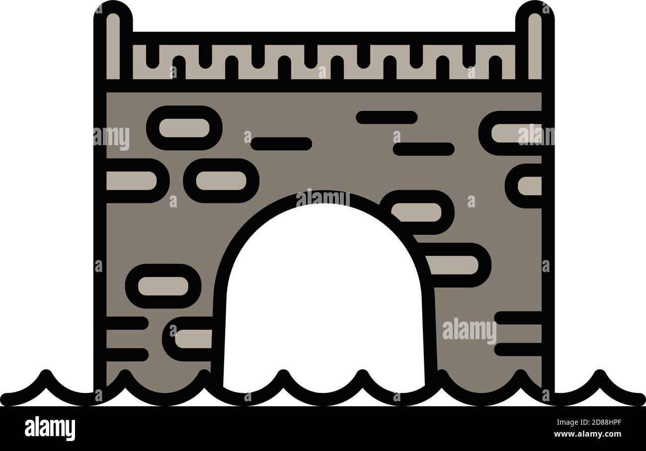 Brick bridge icon. Outline brick bridge vector icon for web design ...