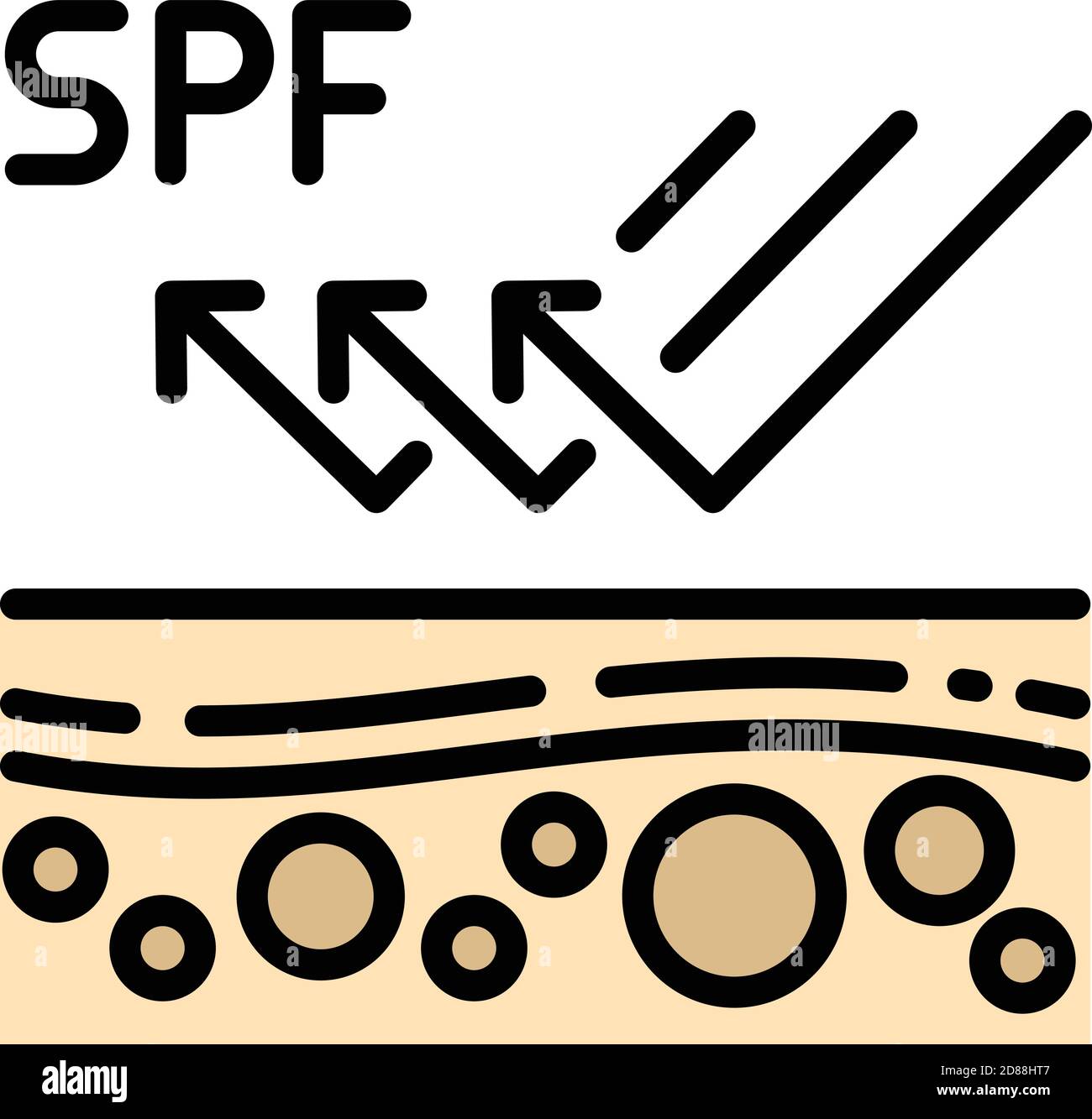Spf protection icon. Outline spf protection vector icon for web design ...