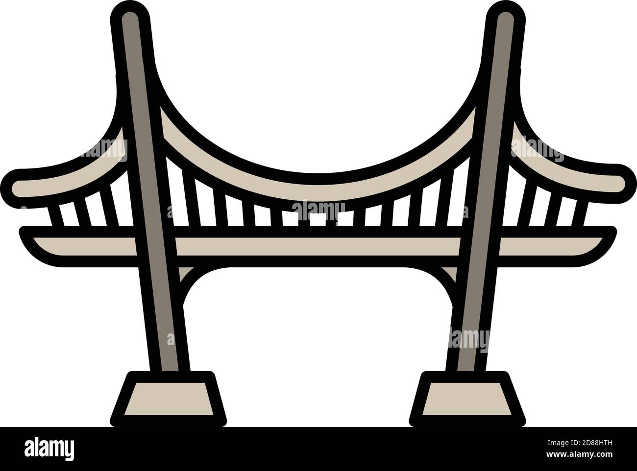 Sea bridge icon. Outline sea bridge vector icon for web design isolated ...