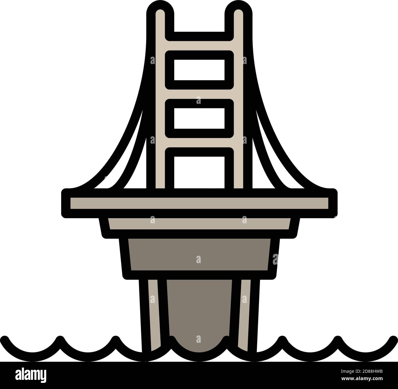 Modern bridge icon. Outline modern bridge vector icon for web design ...