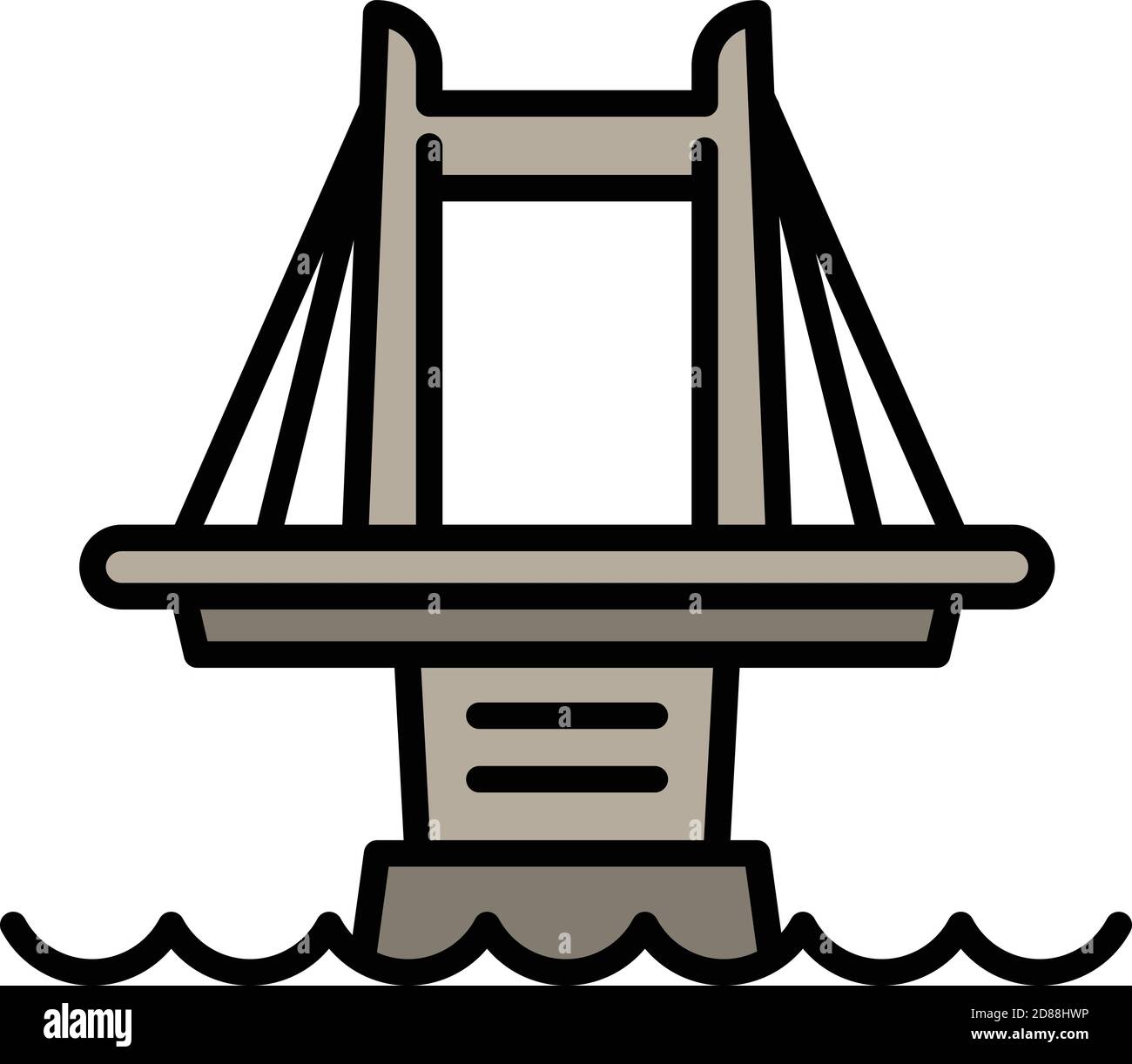 City bridge icon. Outline city bridge vector icon for web design ...