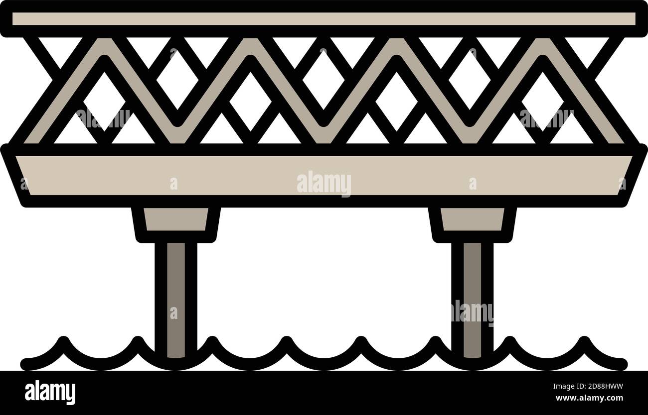 Railway bridge icon. Outline railway bridge vector icon for web design isolated on white ...
