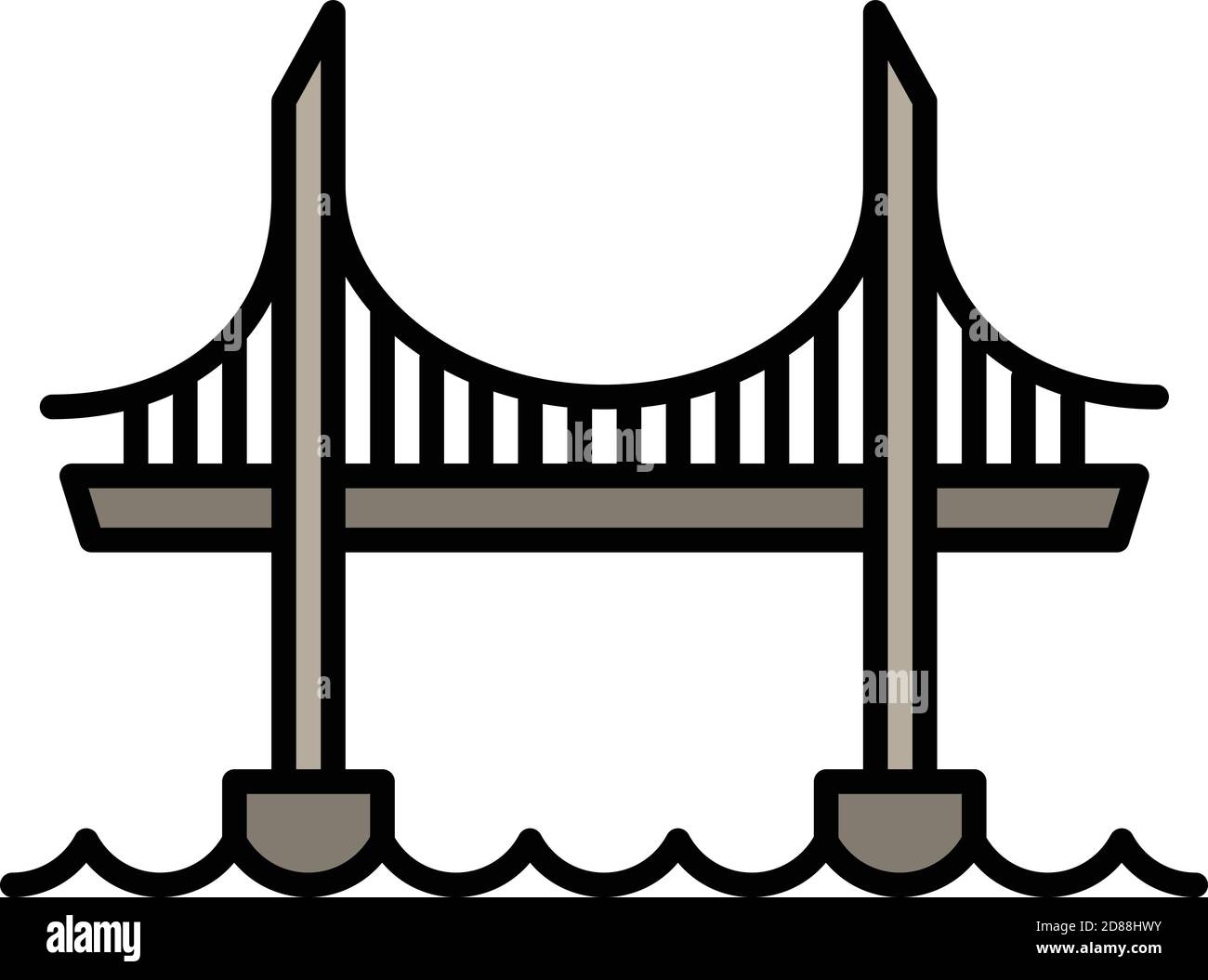 High bridge icon. Outline high bridge vector icon for web design ...