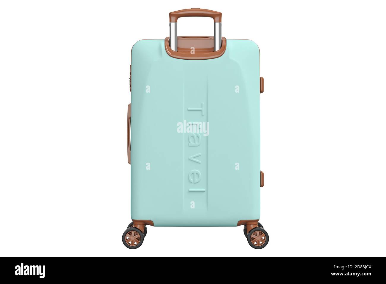 Suitcase baggage, front view. 3D isolated white background Stock Photo ...