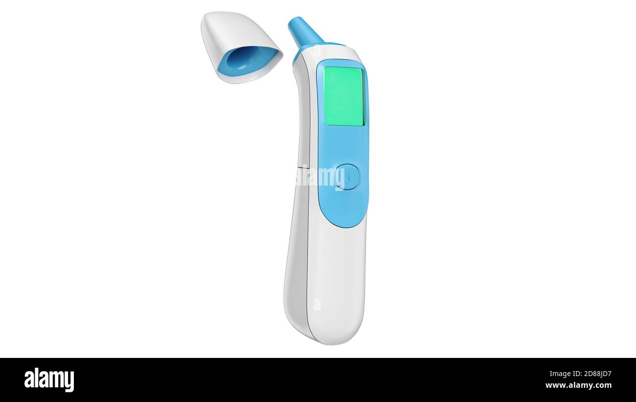 Thermometer digital test health with open lid. 3D isolated white ...