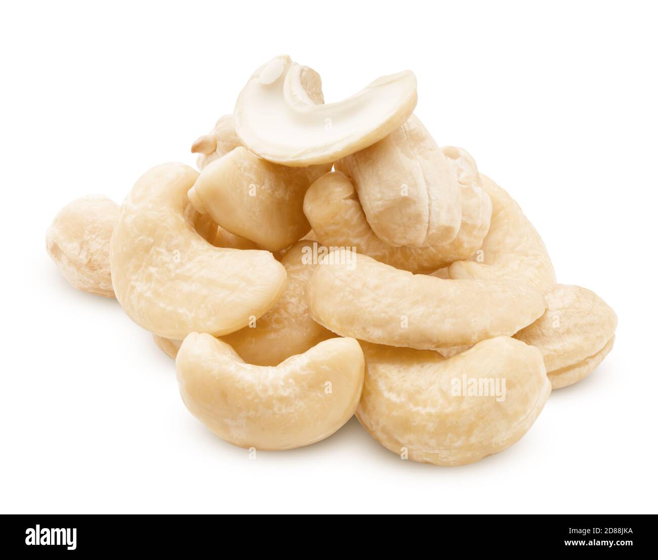 cashew nut isolated on white background, clipping path, full depth of ...