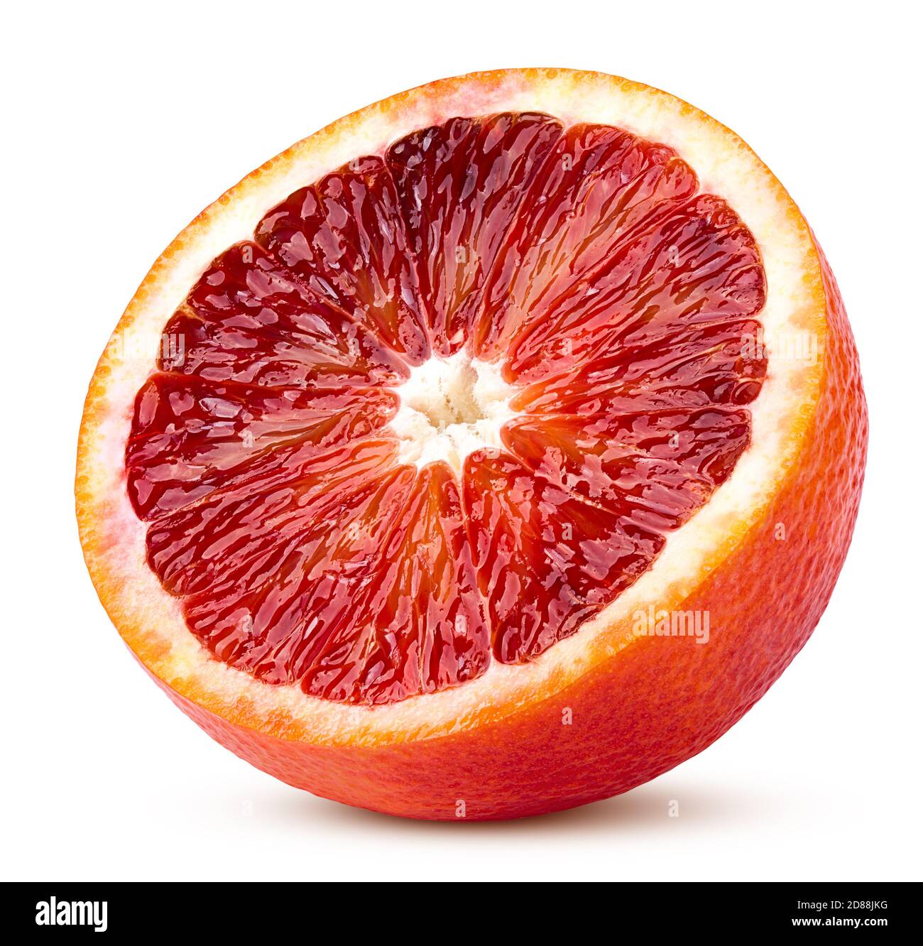 red blood orange slice, isolated on white background, clipping path ...
