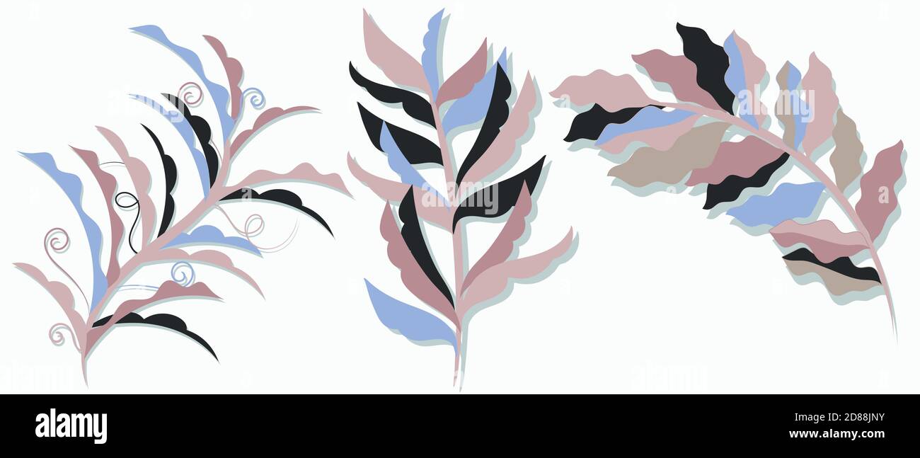 illustration of branches in trendy colors Stock Vector Image & Art - Alamy