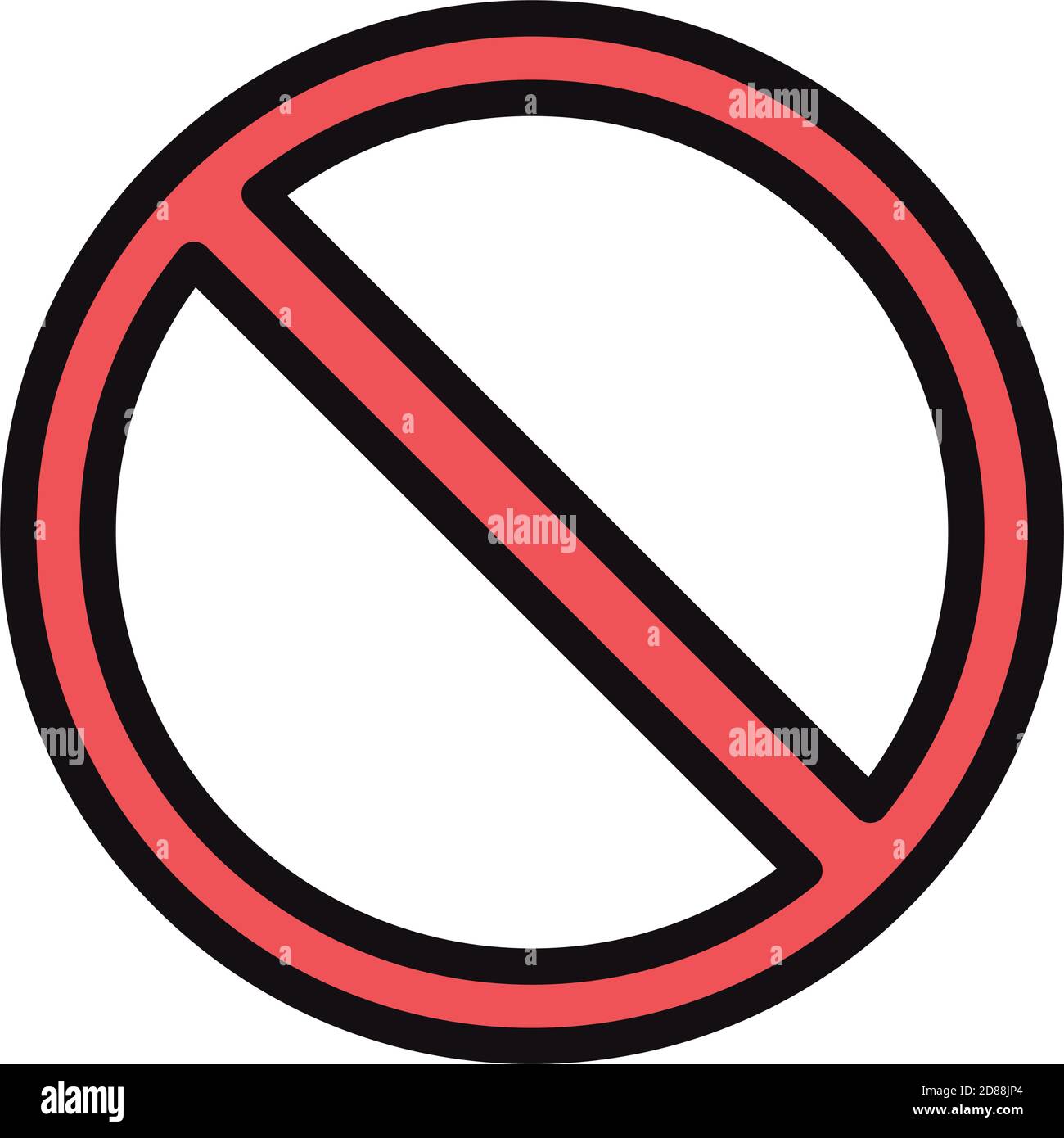 user interface prohibited button linear and fill style vector ...