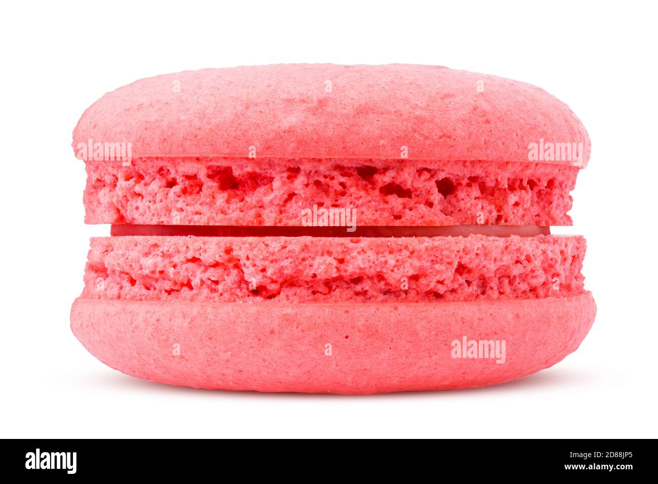 pink macaroon isolated on white background, clipping path, full depth ...