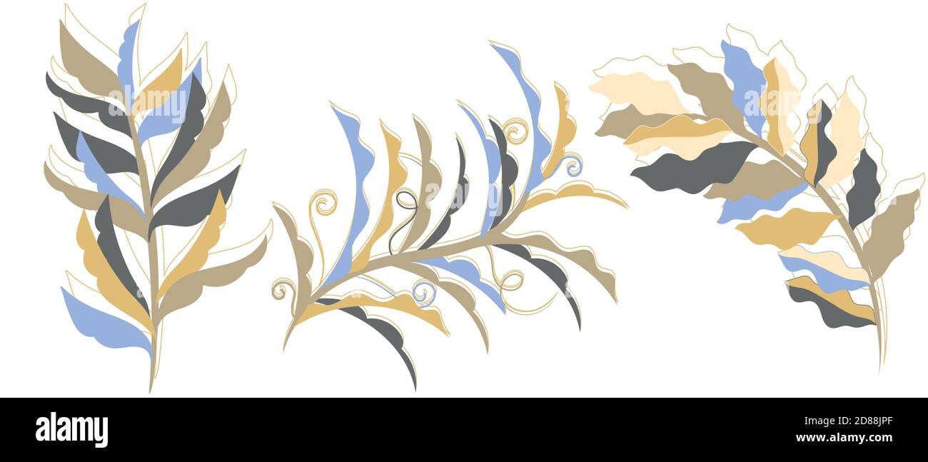 illustration of branches in trendy colors Stock Vector Image & Art - Alamy