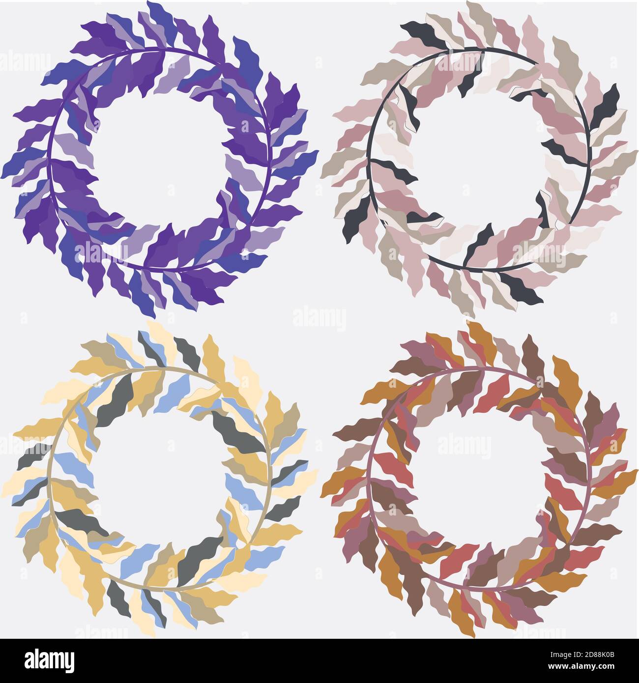 Doodle frame floral branches Cut Out Stock Images & Pictures - Alamy