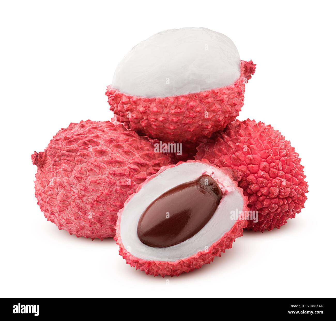 lychee, clipping path, isolated on white background, full depth of ...