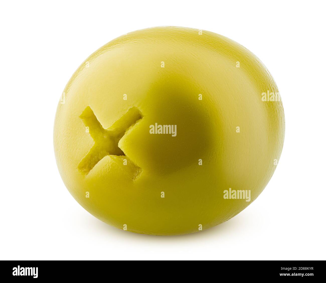 pitted olive isolated on white background, clipping path, full depth of ...