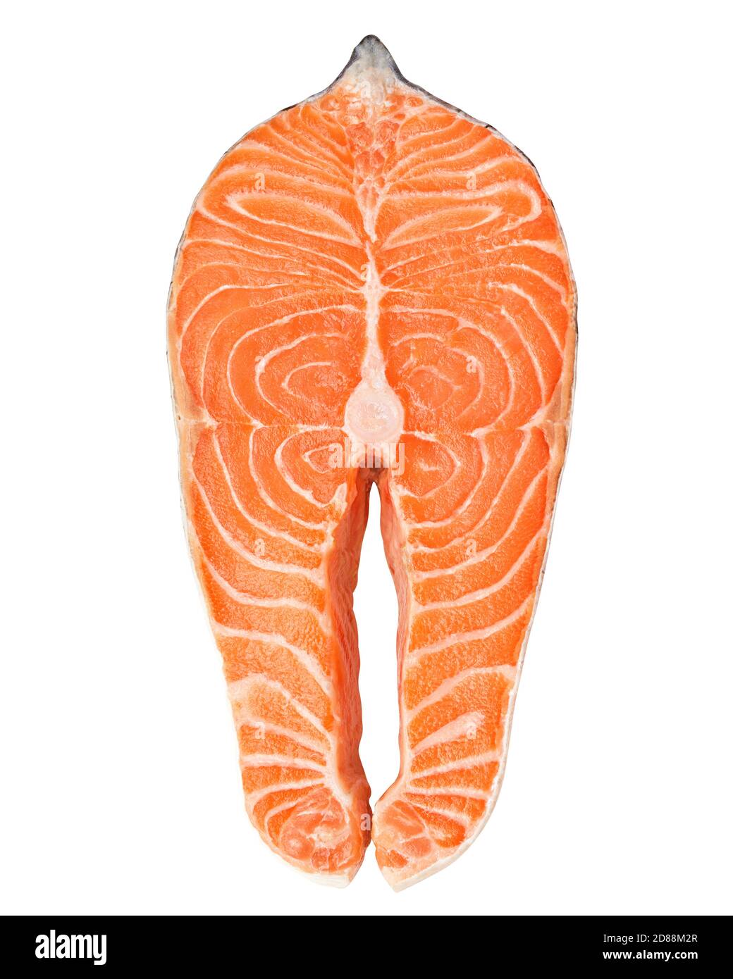 salmon, trout, steak, slice of fresh raw fish, isolated on white ...