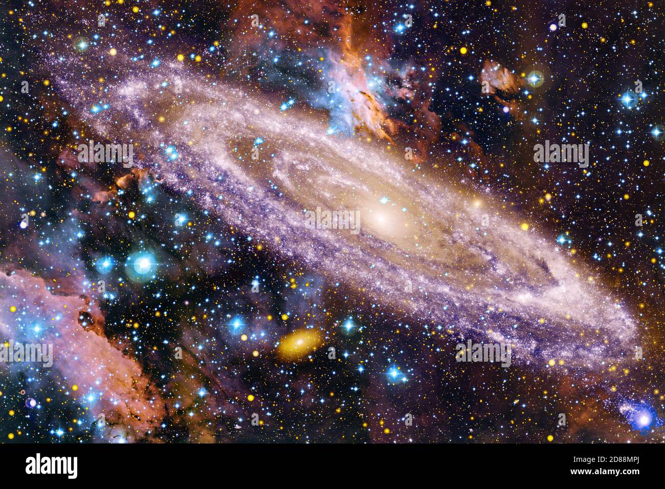Endless universe with stars and galaxies in outer space. Cosmos art ...