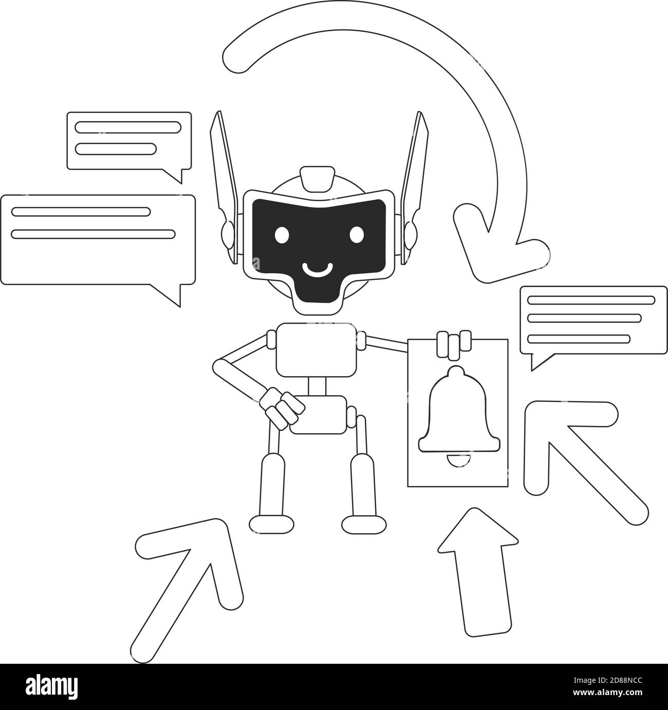 Aggregator bot thin line concept vector illustration Stock Vector Image & Art - Alamy