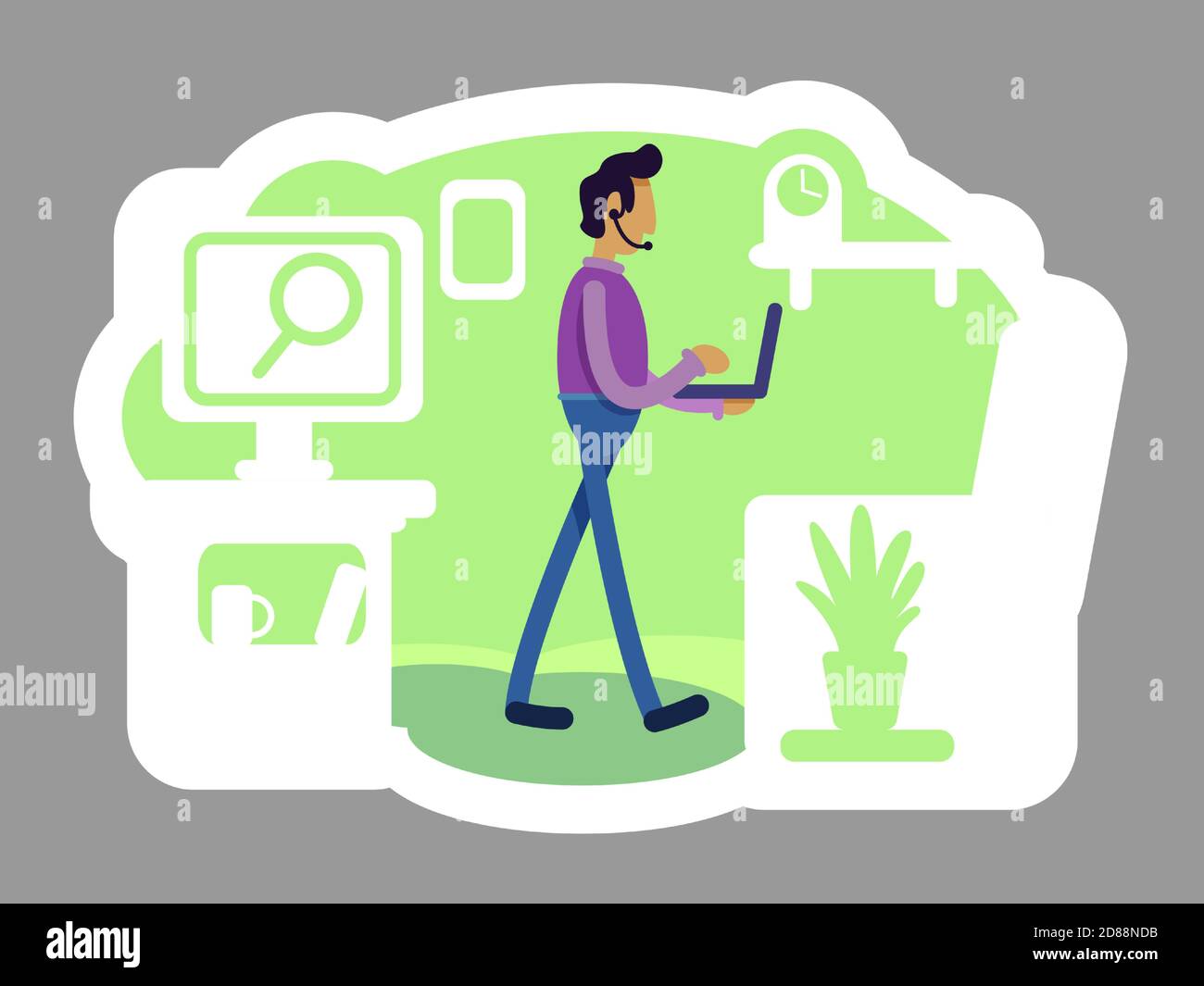 Startup founder 2D vector web banner, poster Stock Vector Image & Art ...