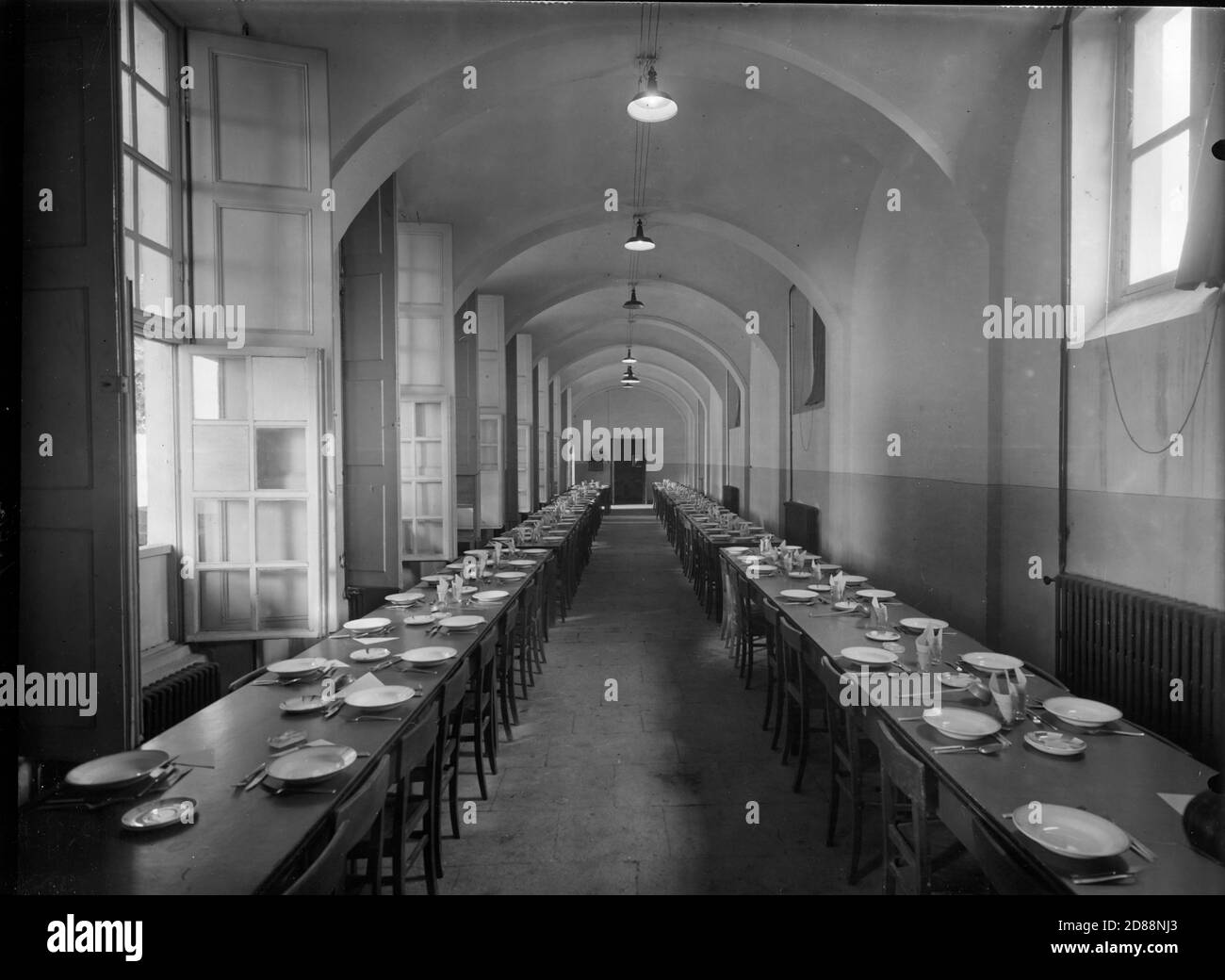 1930 - 40. Fiat - Ansaldo big motors factory. Canteen. Torino, Italy ...