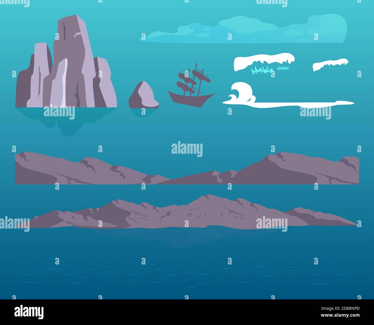 Blue wave animation Stock Vector Images - Alamy