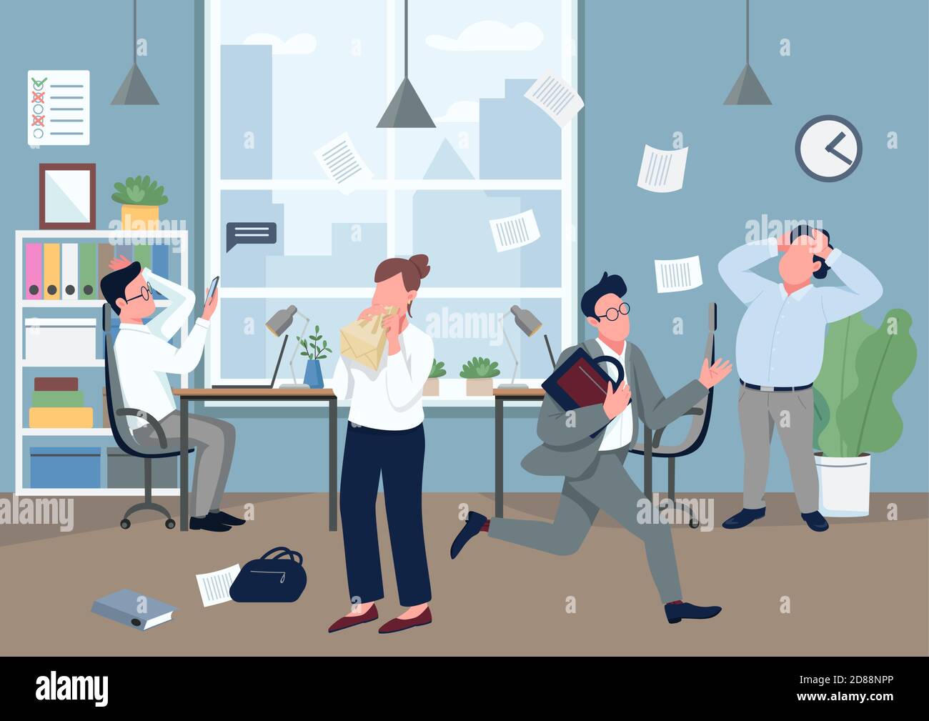 Excessive workload Stock Vector Images - Alamy