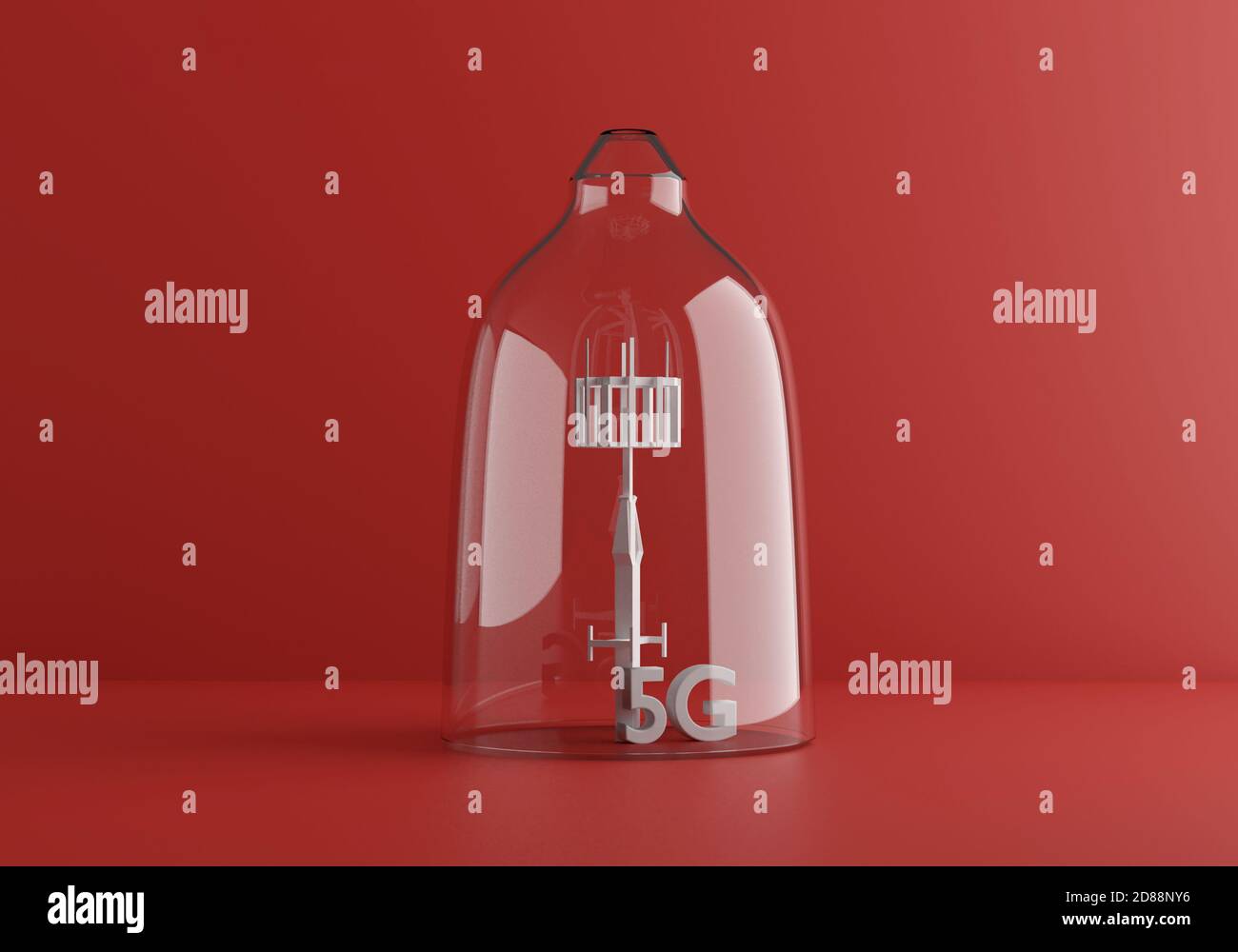 5g tower under glass dome. Wireless communication. Internet broadcast ...