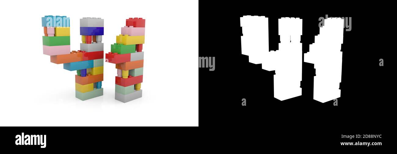 Colorful toy plastic number forty-one (number 41) from building bricks ...