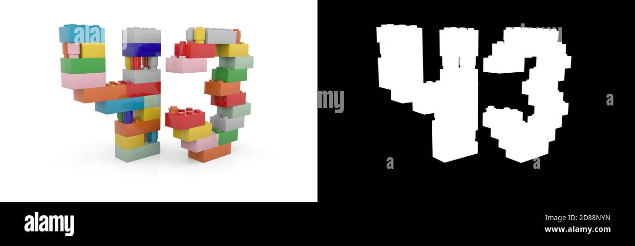 Colorful toy plastic number forty-three (number 43) from building ...