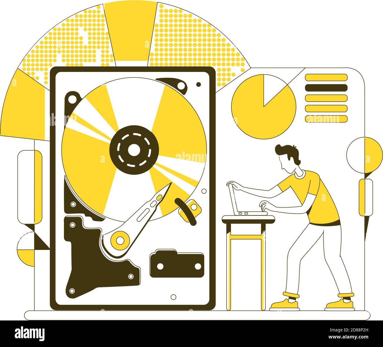 HDD thin line concept vector illustration Stock Vector Image & Art - Alamy