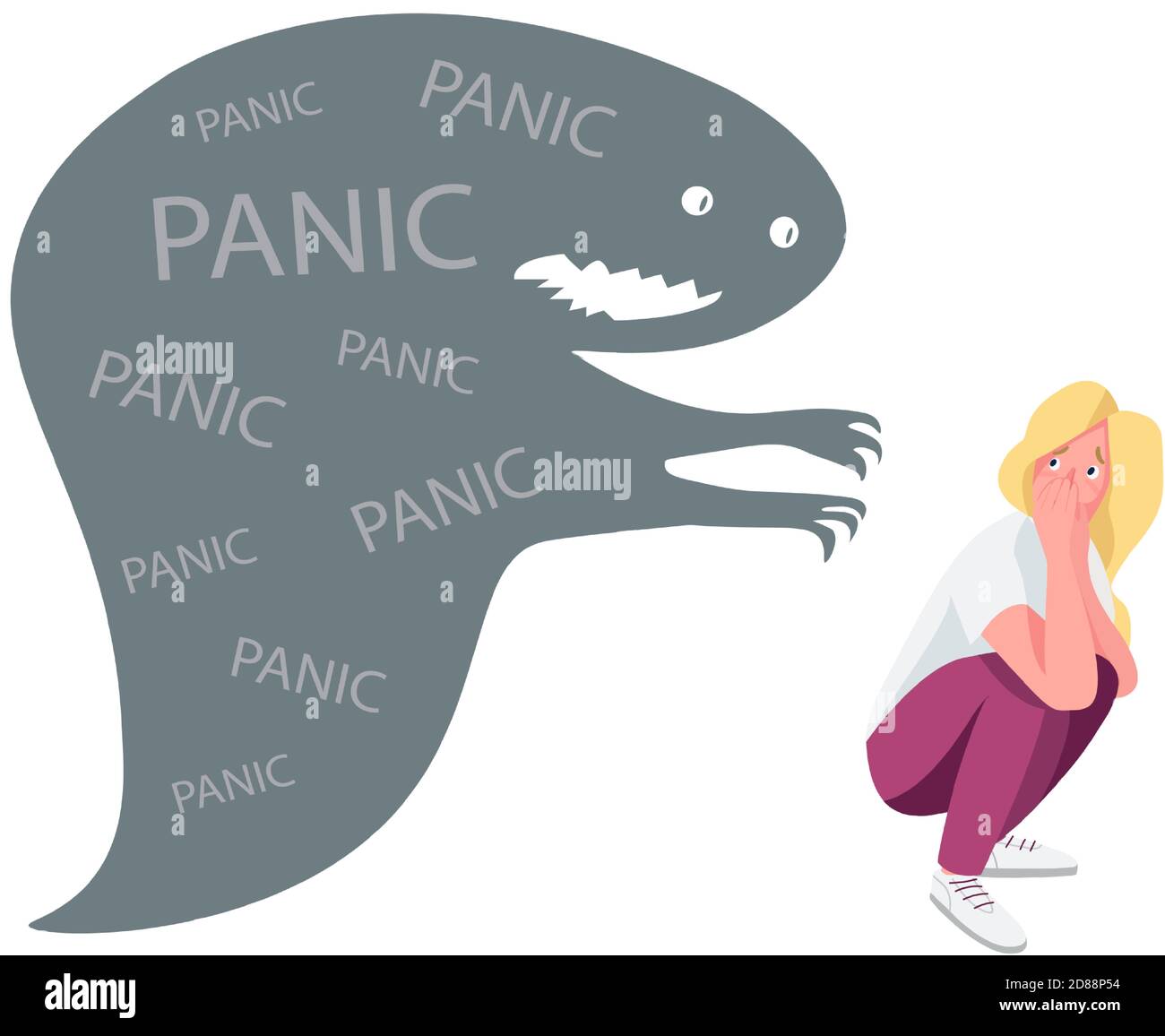 Woman with panic attack flat concept vector illustration Stock Vector Image & Art - Alamy