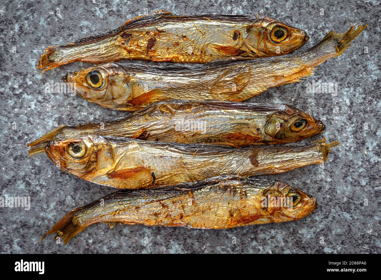 A close up of Sprats, the fish that is very healthy for all animals and ...