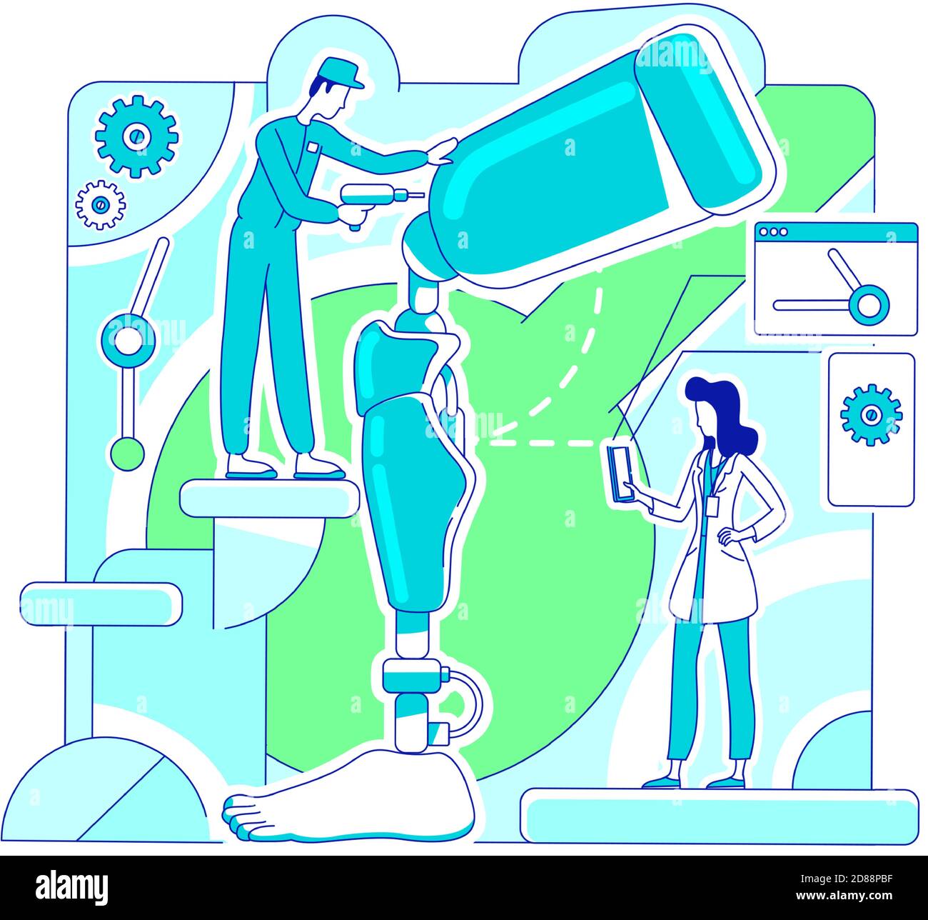 Prosthetics laboratory thin line concept vector illustration Stock ...