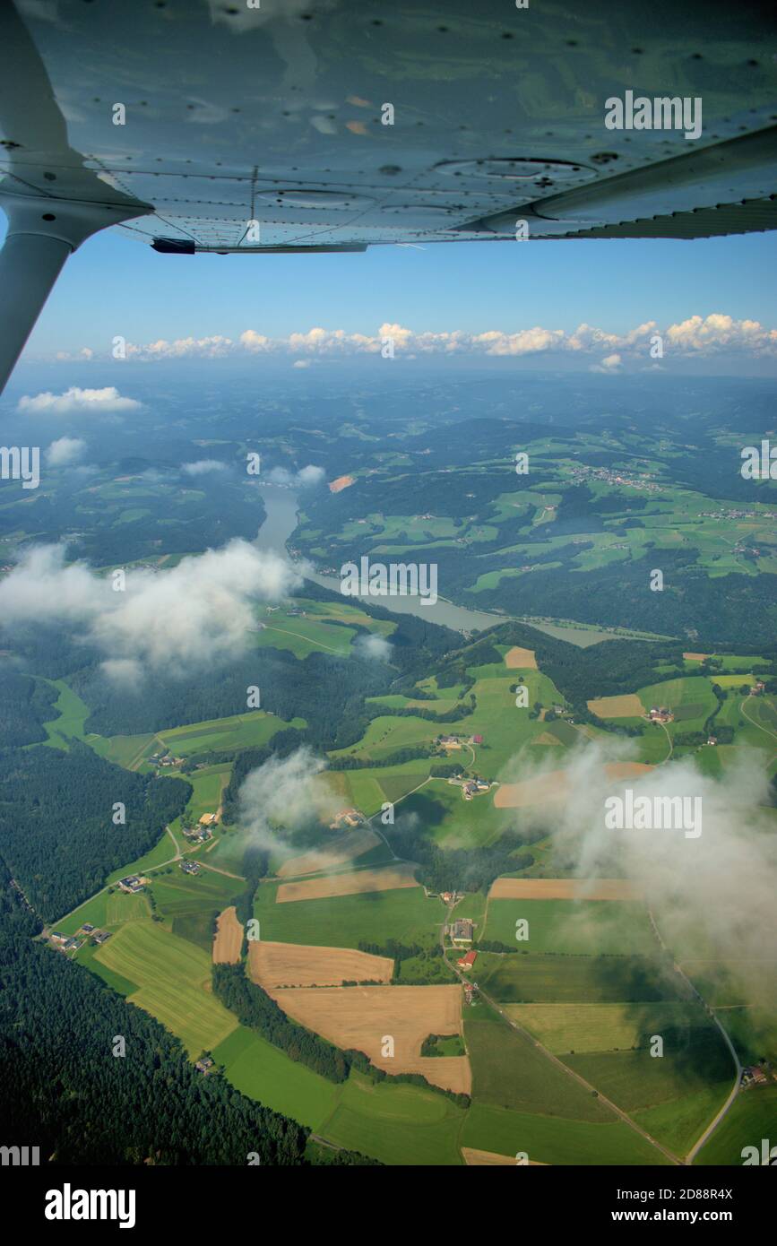 Rural scenery during a flight in Austria Stock Photo - Alamy