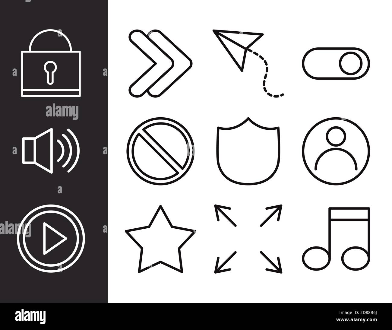 user interface collection icons operating system technology linear ...