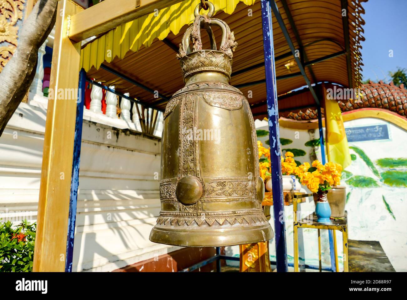 bell in temple, digital photo picture as a background Stock Photo - Alamy