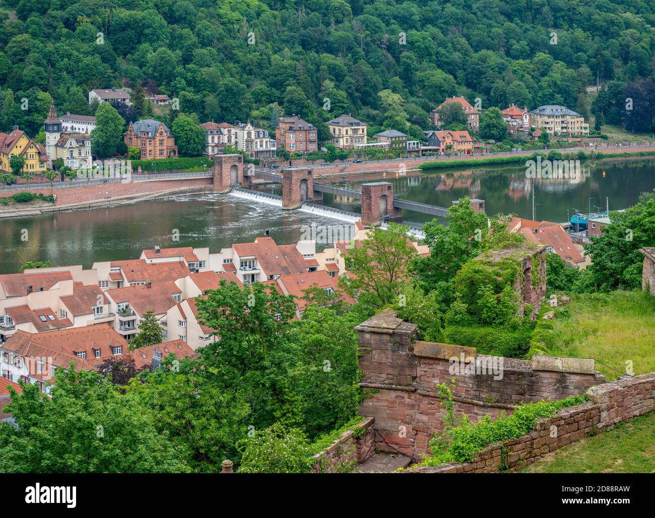 aerial view of Heidelberg in Germany at summer time Stock Photo - Alamy