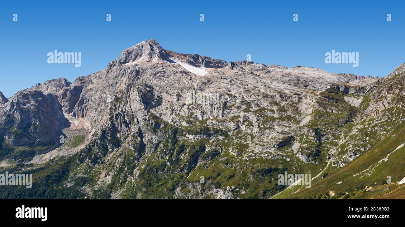 summer view of the top of Mount Fisht in the western Caucasus Mountains ...