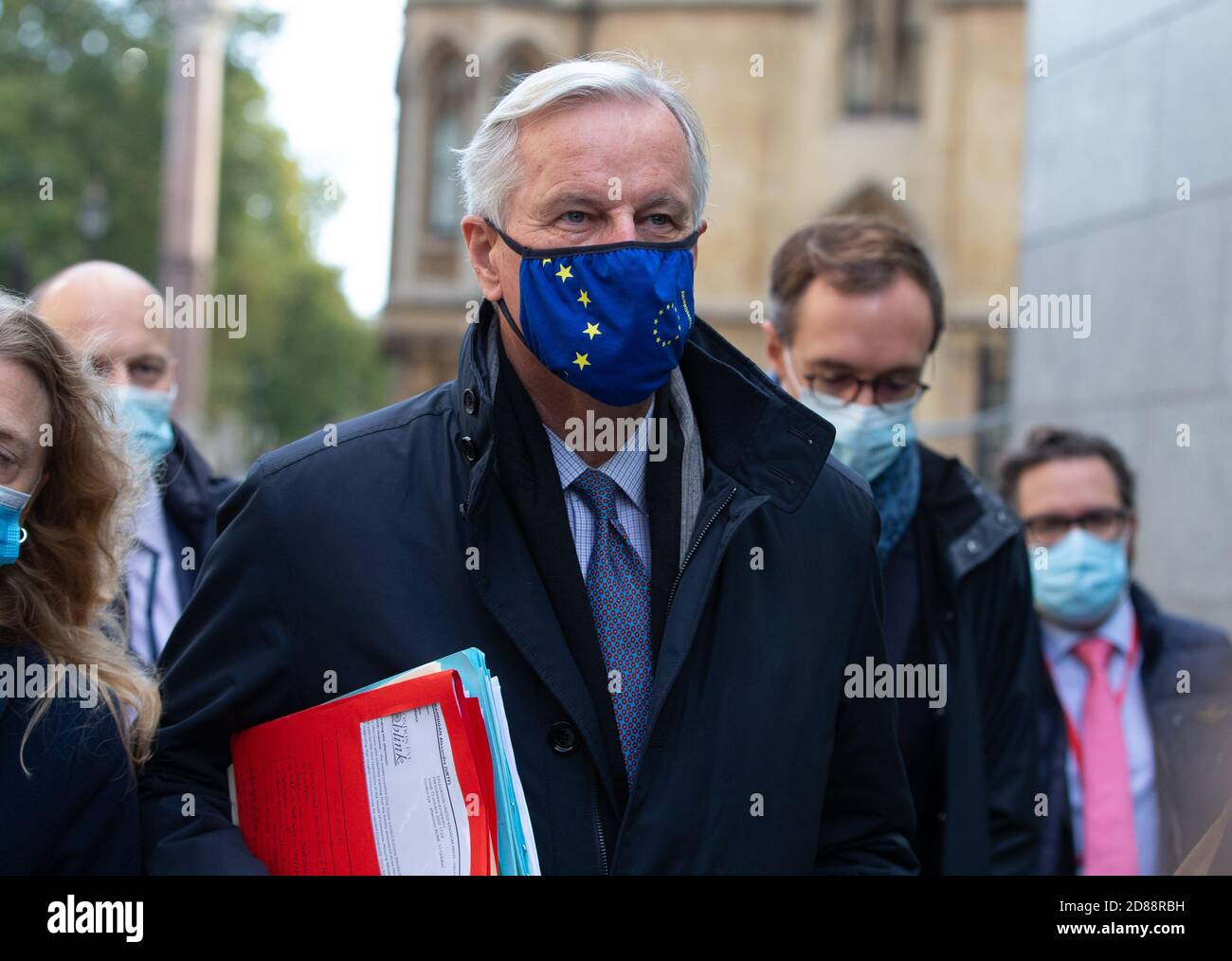 London, UK. 28th Oct, 2020. EU Chief negotiator, Michel Barnier, leaves ...