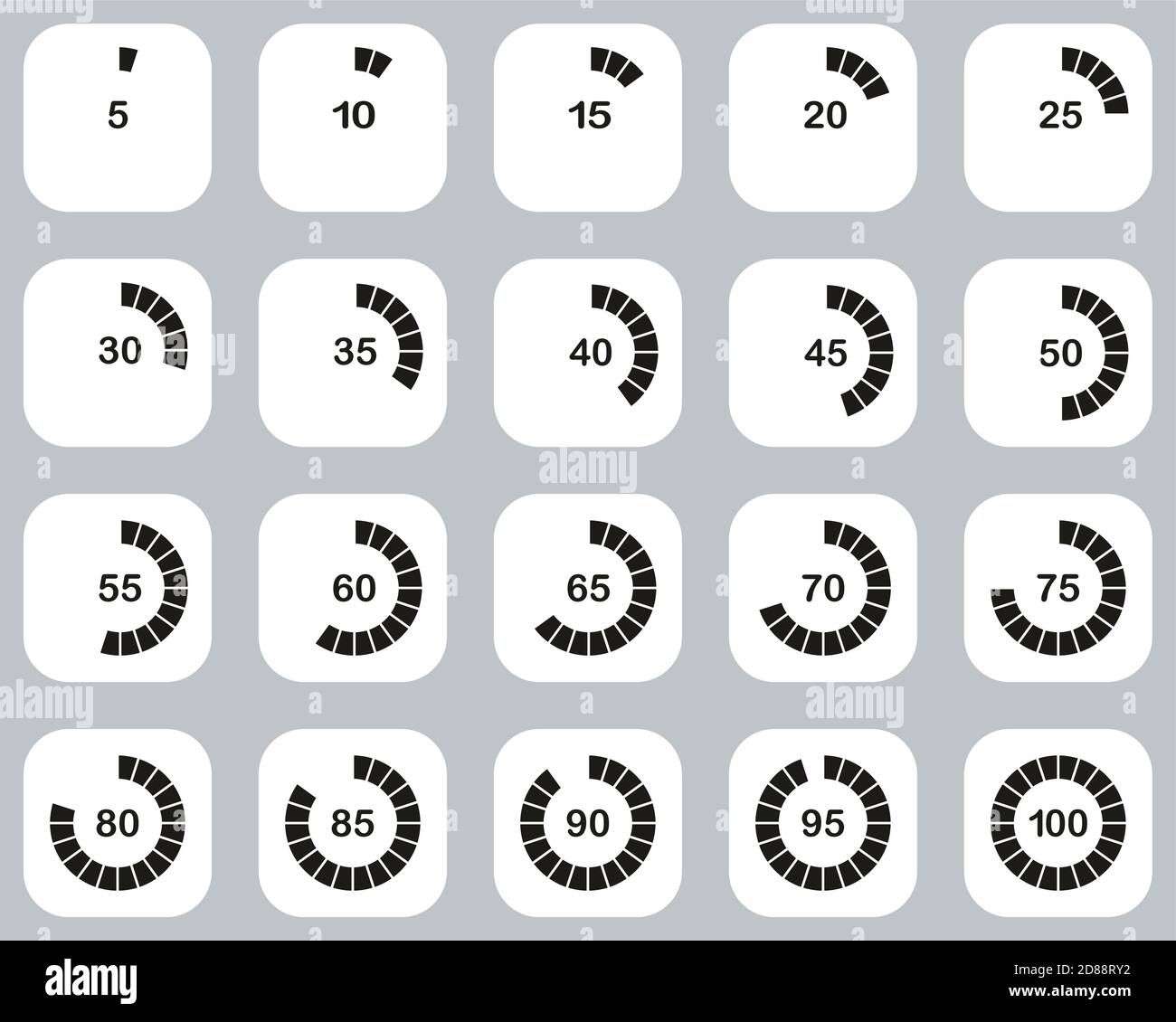 Loading Or Percentage Icons Black & White Flat Design Set 03 Big Stock Vector Image & Art - Alamy