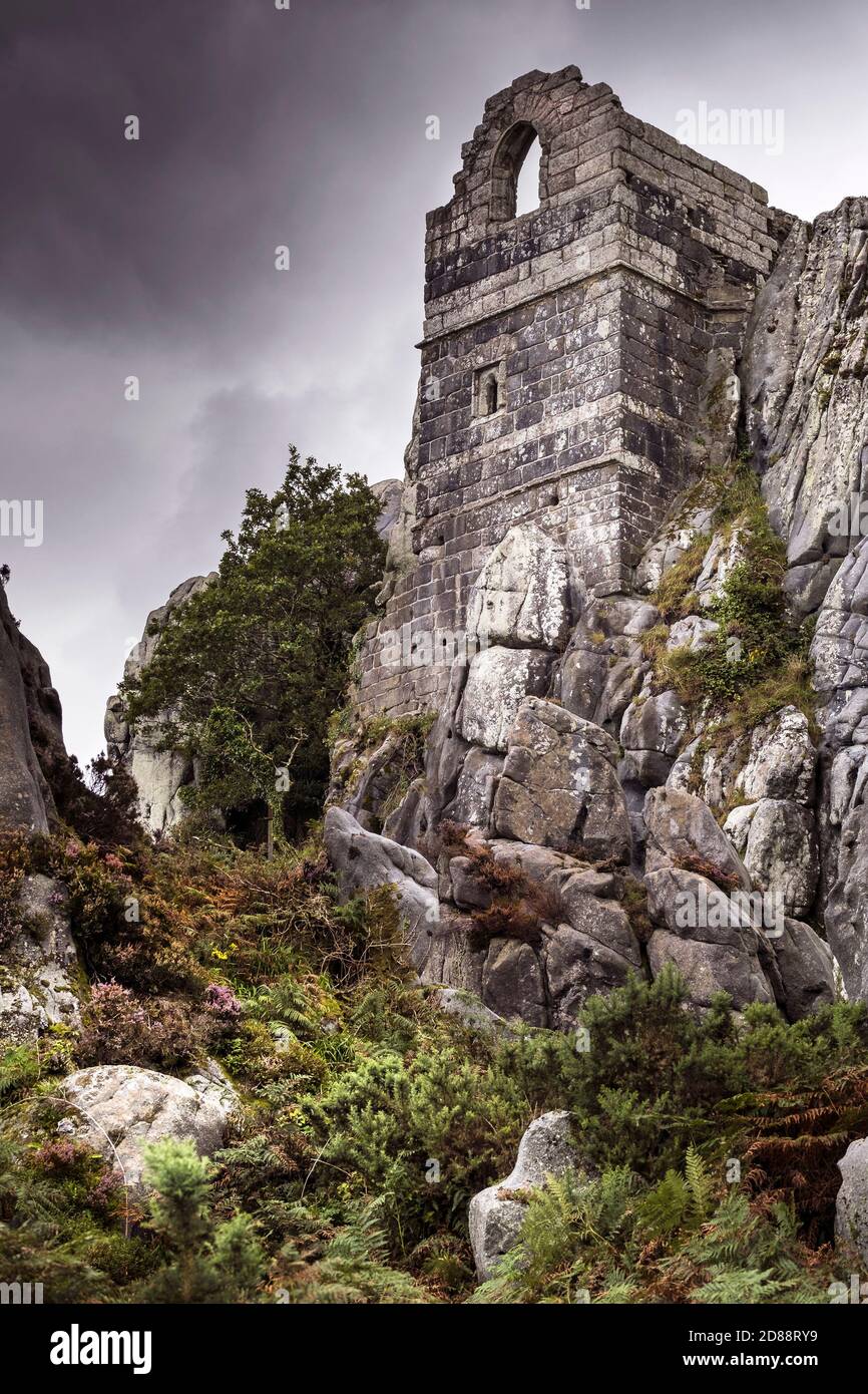 The ruins of the atmospheric 15th century Roche Rock Hermitage in ...