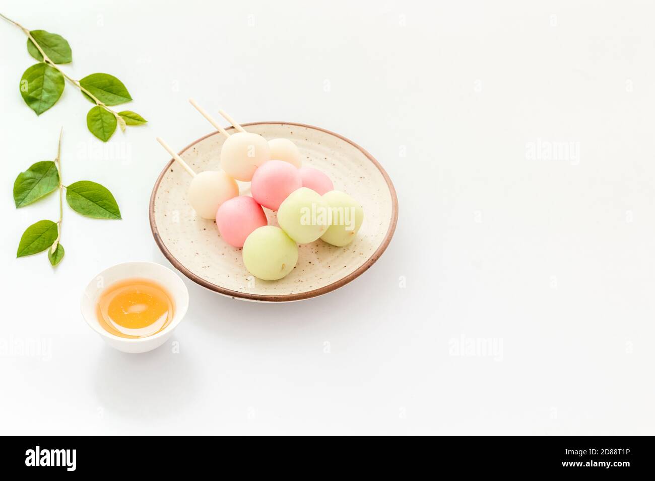 Japanese traditional dessert - three colored dumplings cakes Stock ...