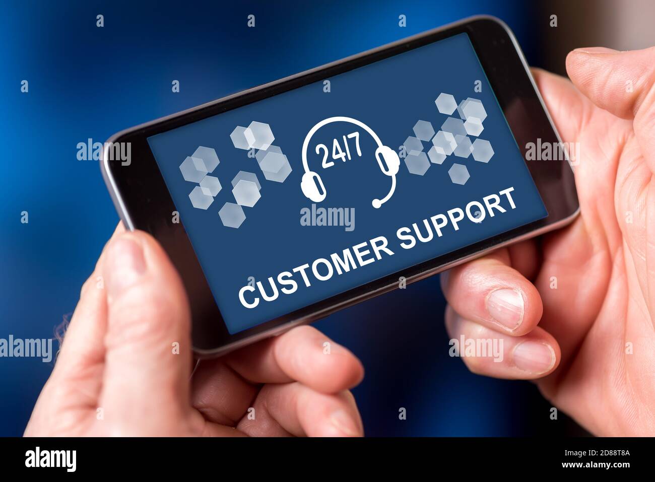 Smartphone screen displaying a customer support concept Stock Photo - Alamy