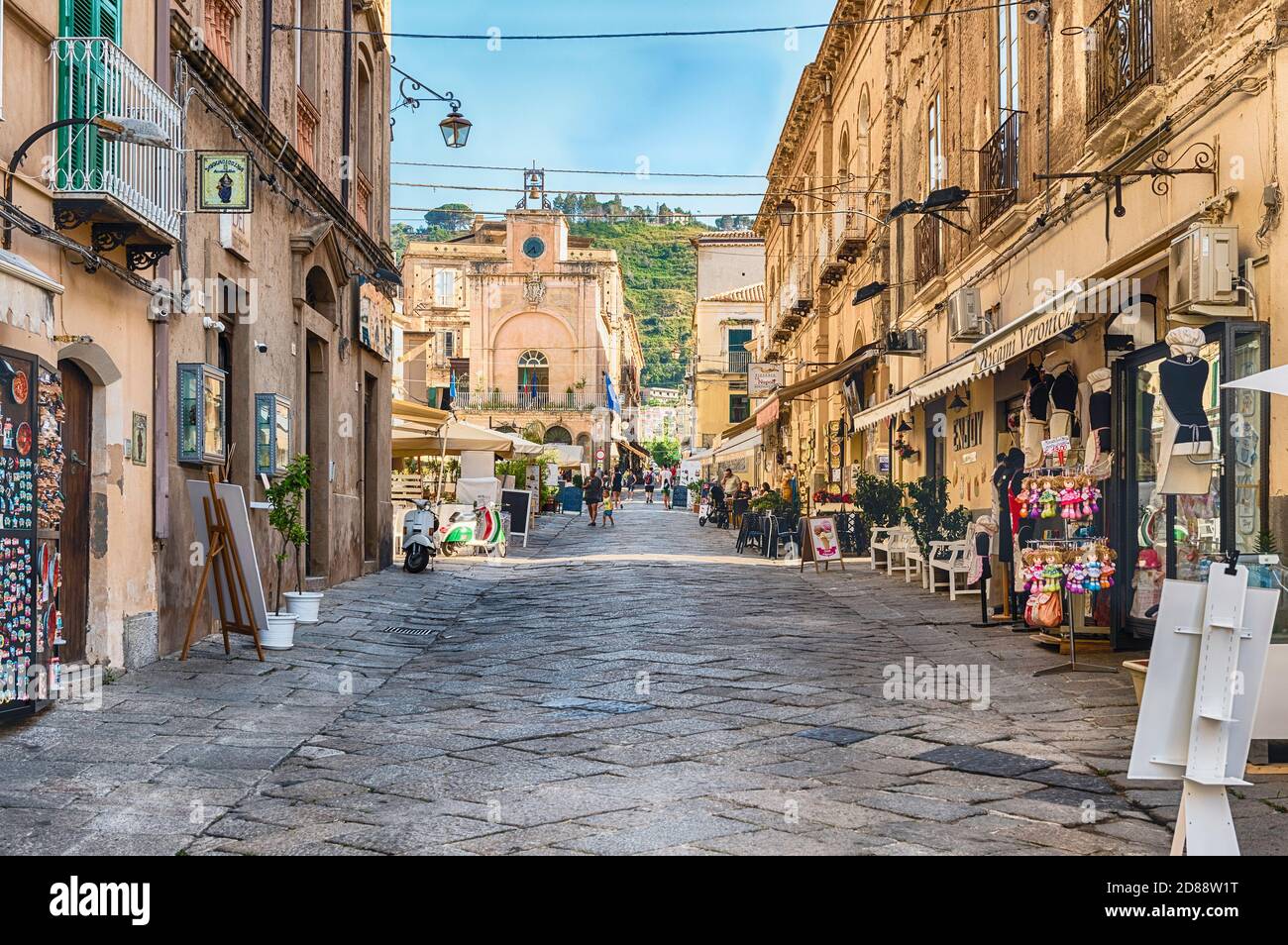 TROPEA, ITALY - JULY 2: View over the town of Tropea, a seaside resort ...